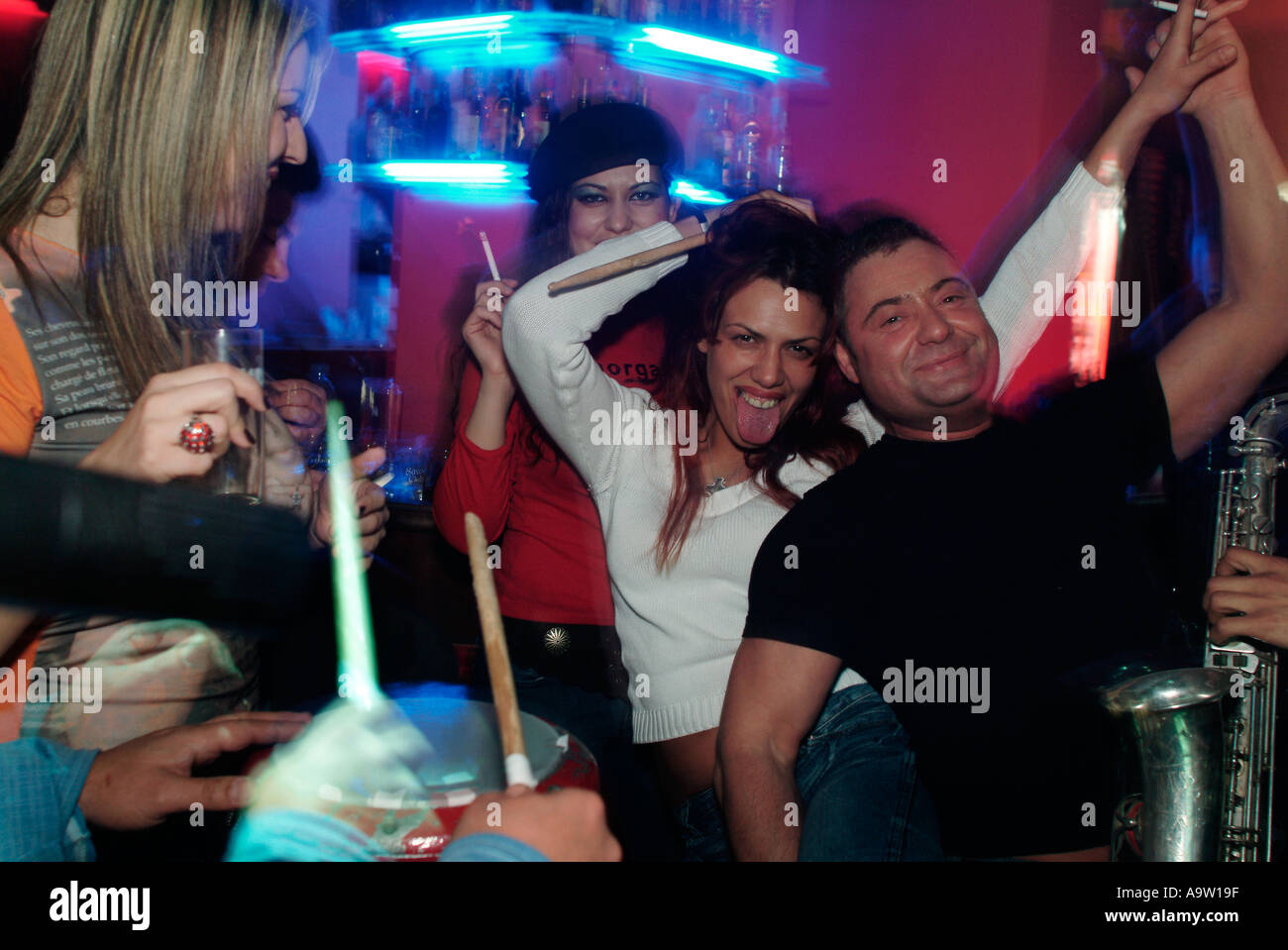 people partying in a night club Stock Photo - Alamy