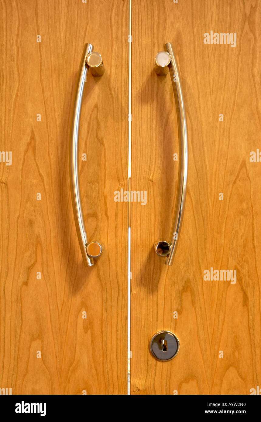 office Door handles lock Stock Photo - Alamy