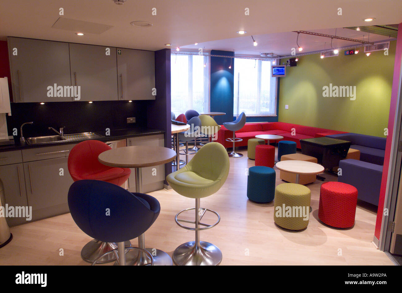 Office kitchen interior breakout Stock Photo - Alamy