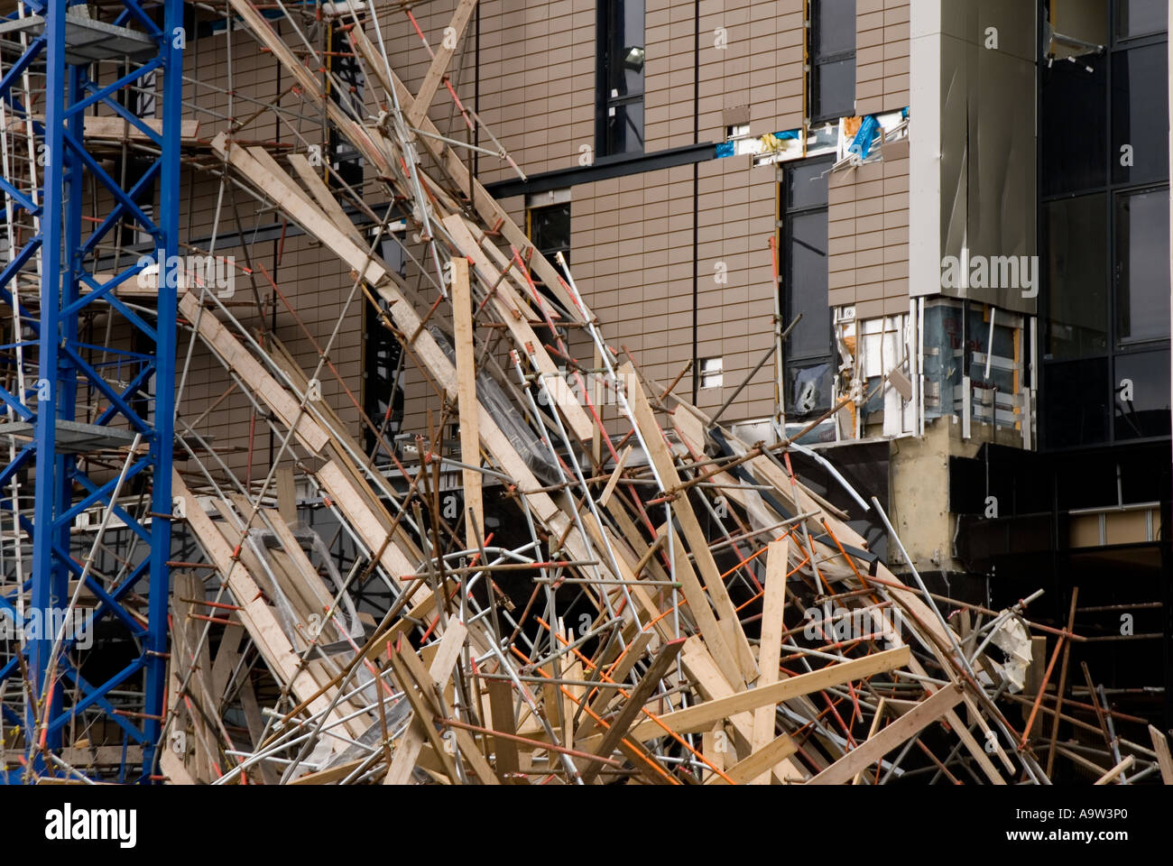 Milton Keynes scaffolding collapse Stock Photo - Alamy