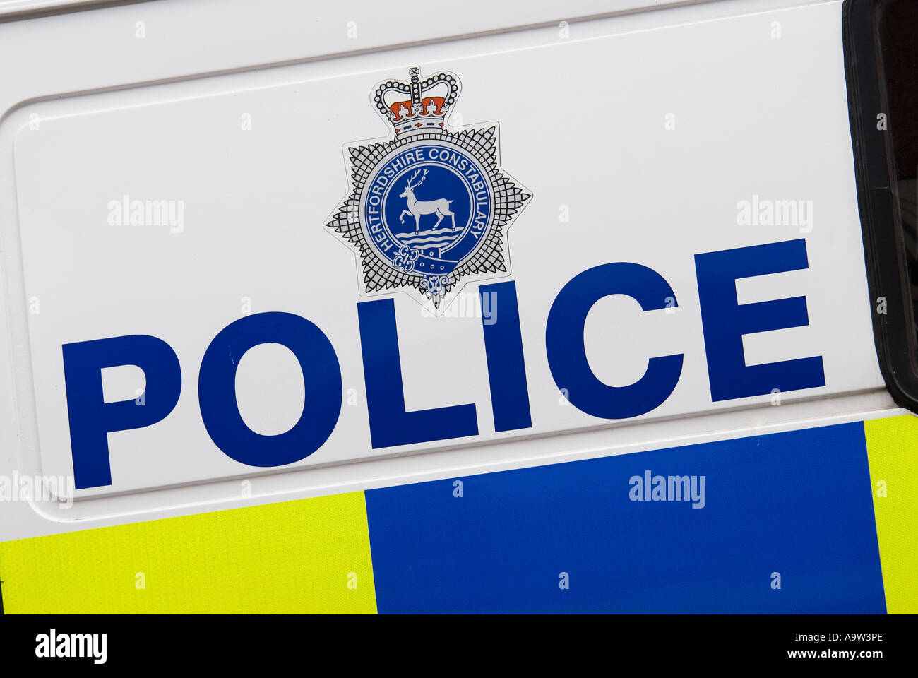 POLICE sign on side of van Stock Photo - Alamy