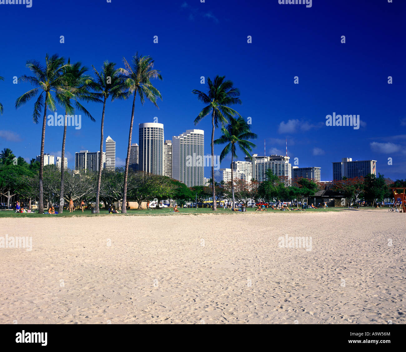 ALA MOANA PARK HONOLULU OAHU HAWAII USA Stock Photo - Alamy