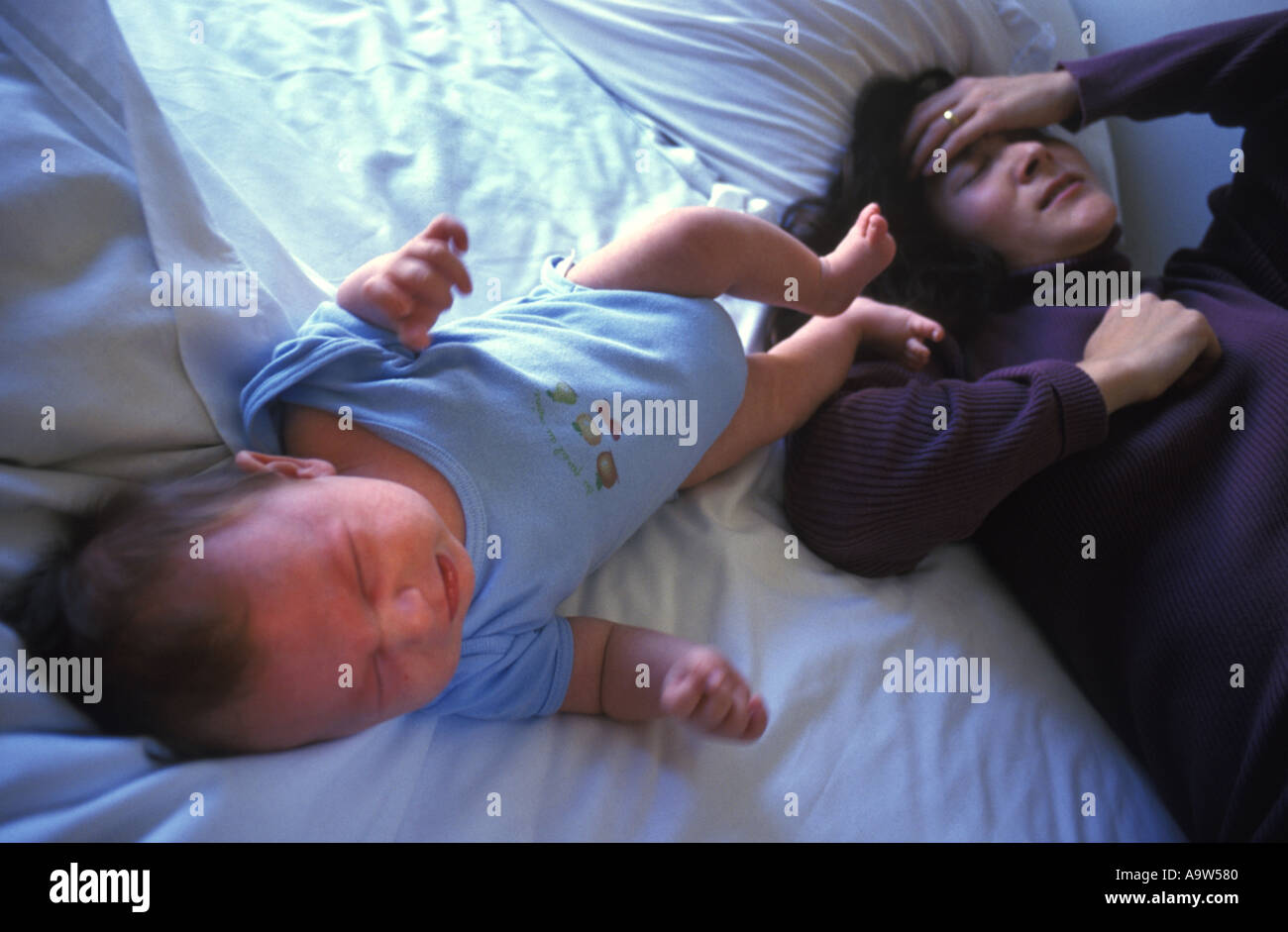 Frustrated mother crying baby hi-res stock photography and images - Alamy