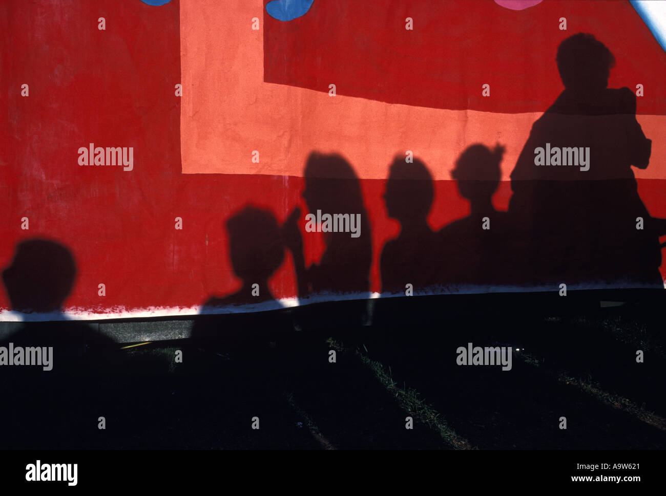 shadows of people on side of tent Stock Photo - Alamy