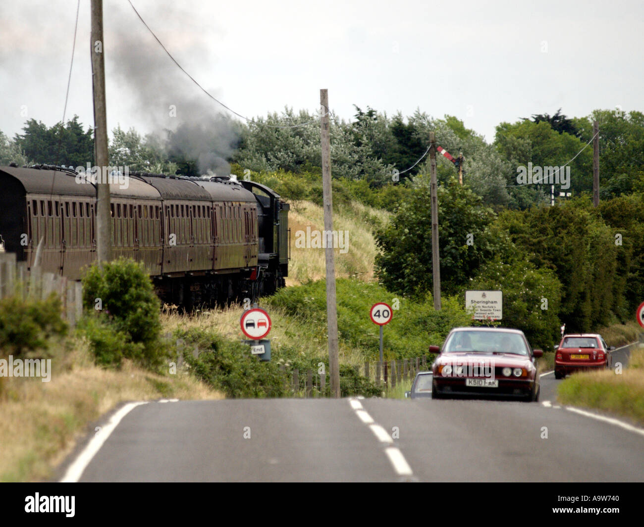STEAM TRAIN, NORTH NORFOLK RAILWAY POPPY LINE SHERIGHAM ADJACENT TO ...