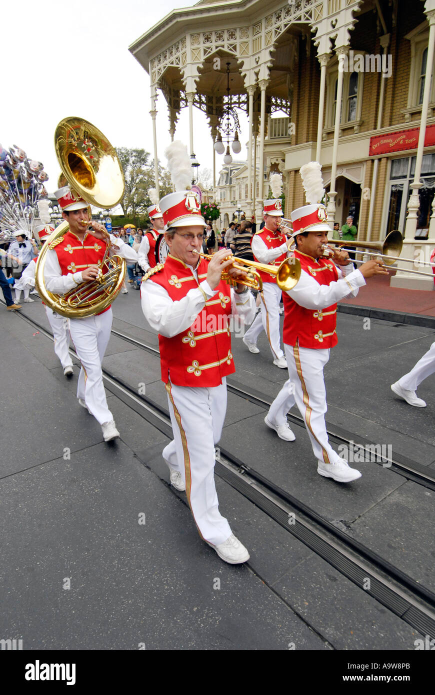Musical band on main street at Magic Kingdom at Walt Disney World ...