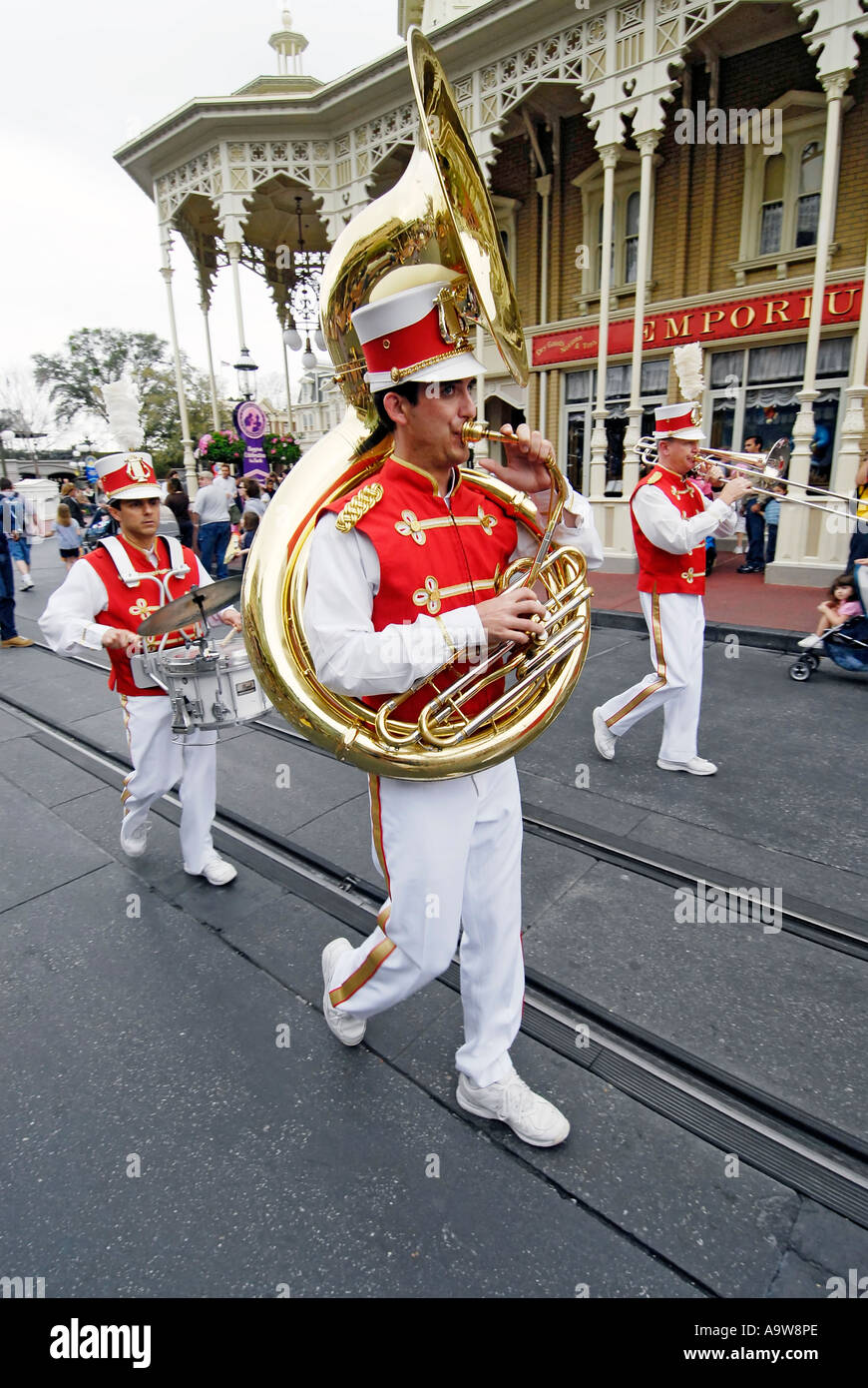 Musical band on main street at Magic Kingdom at Walt Disney World ...