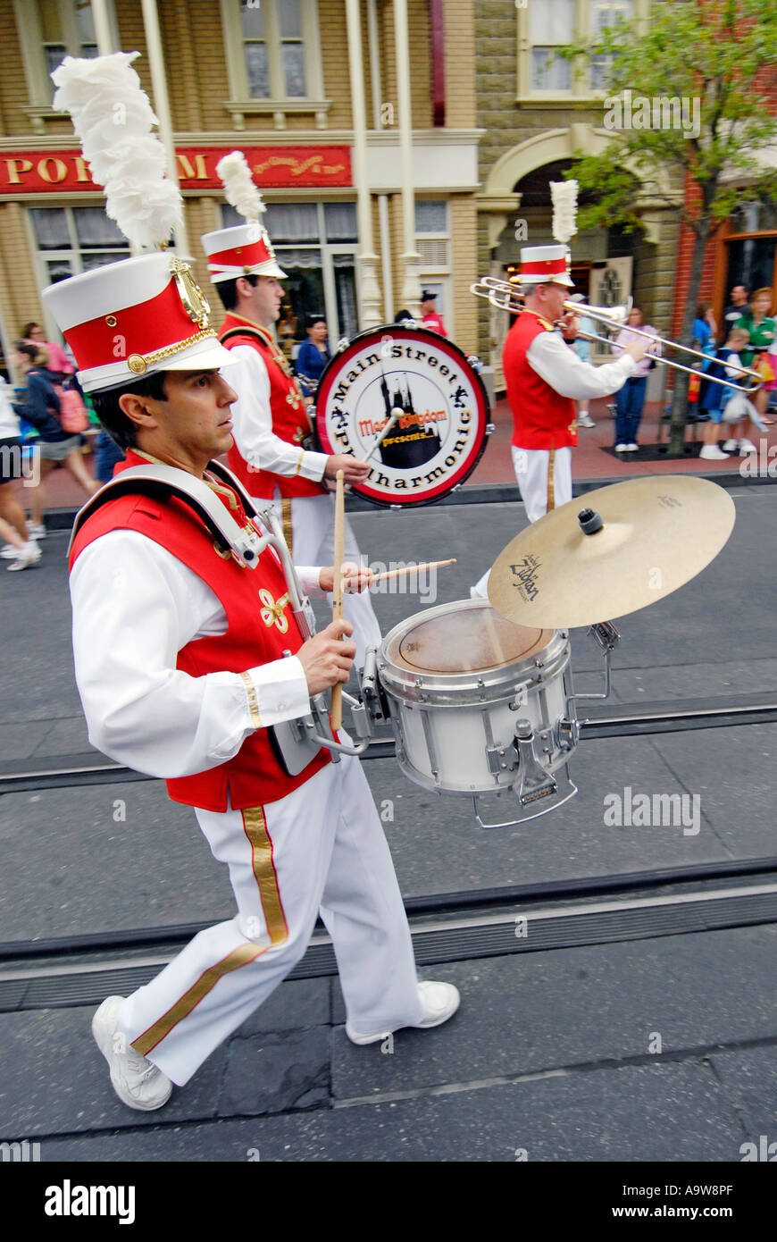 Musical band on main street at Magic Kingdom at Walt Disney World ...