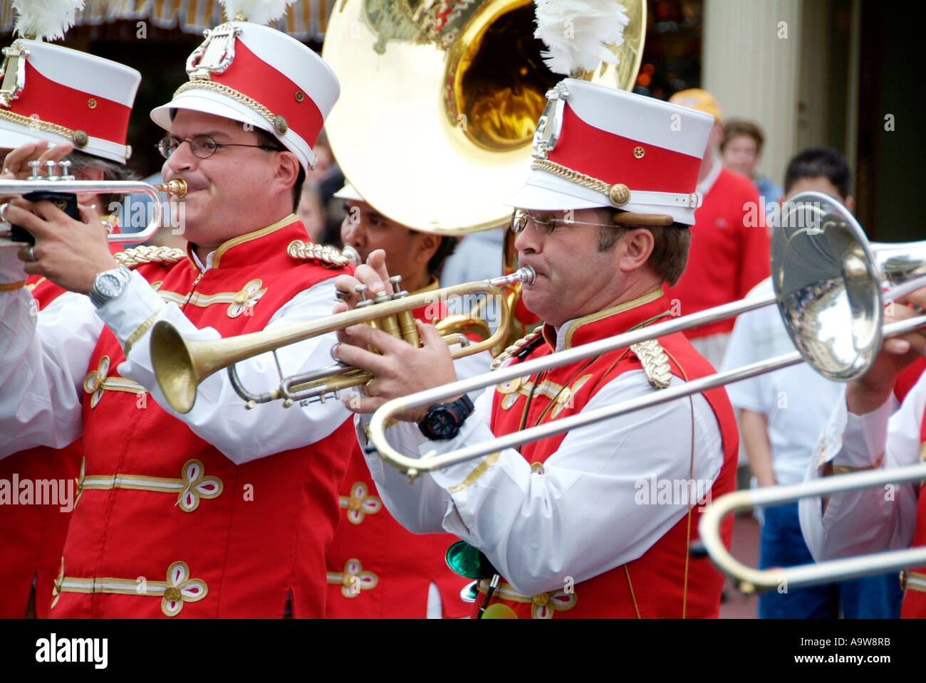 Musical band on main street at Magic Kingdom at Walt Disney World ...