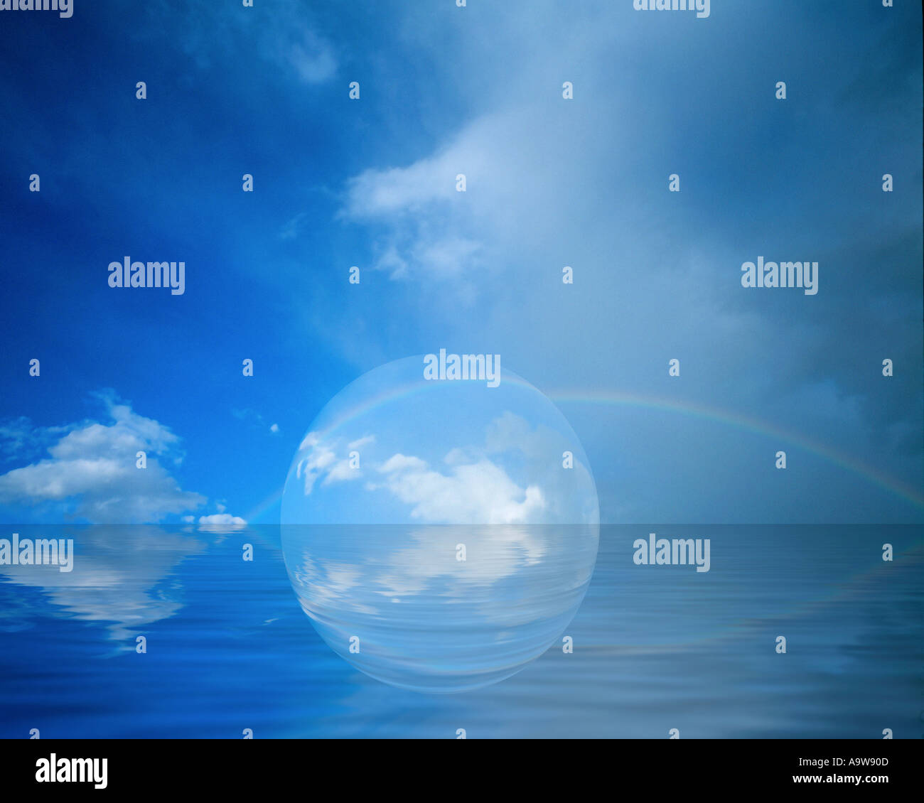 Bubble in the clouds Stock Photo - Alamy
