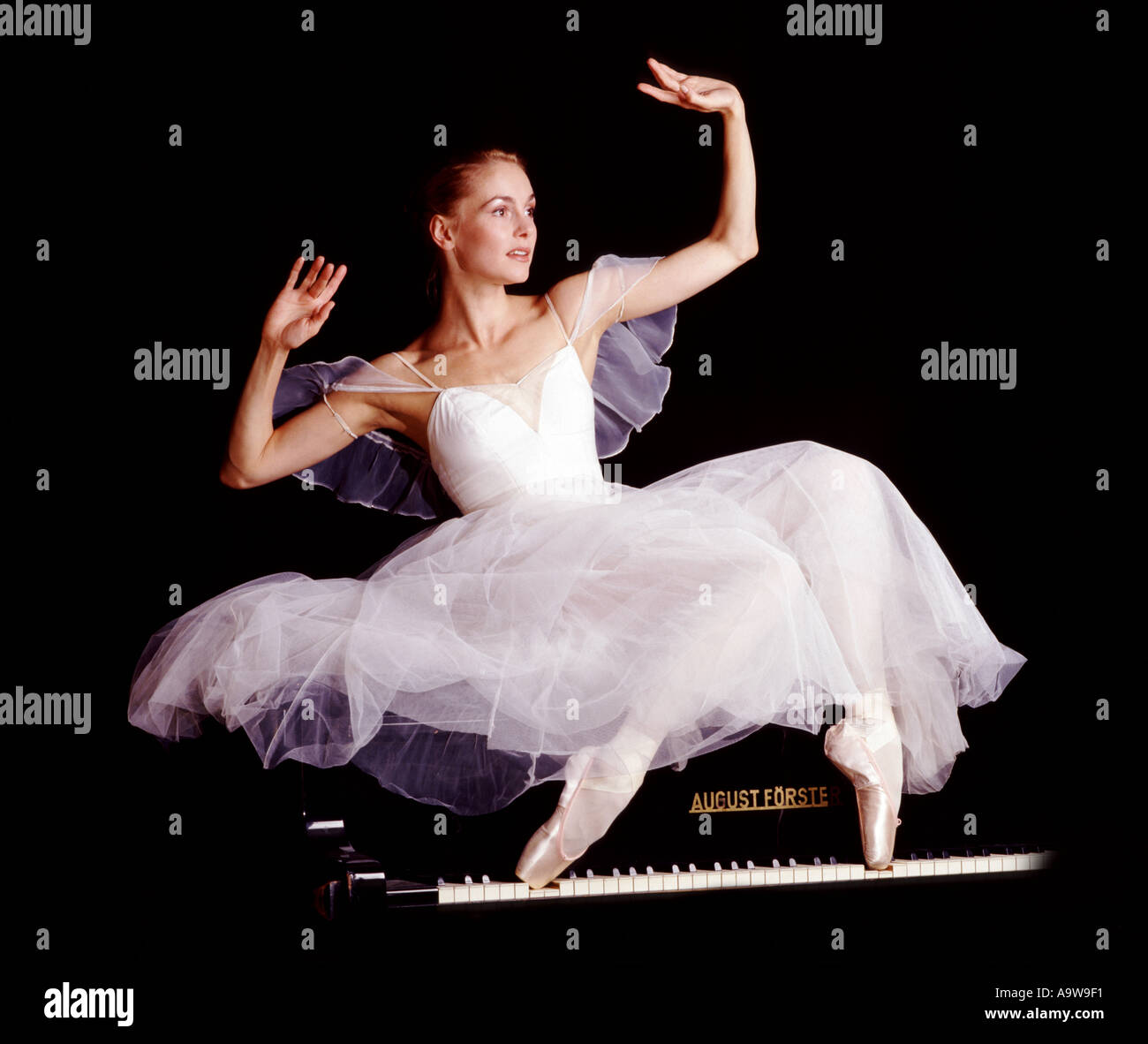 Ballerina rehearsal piano ballet dancer stage performance Stock Photo ...
