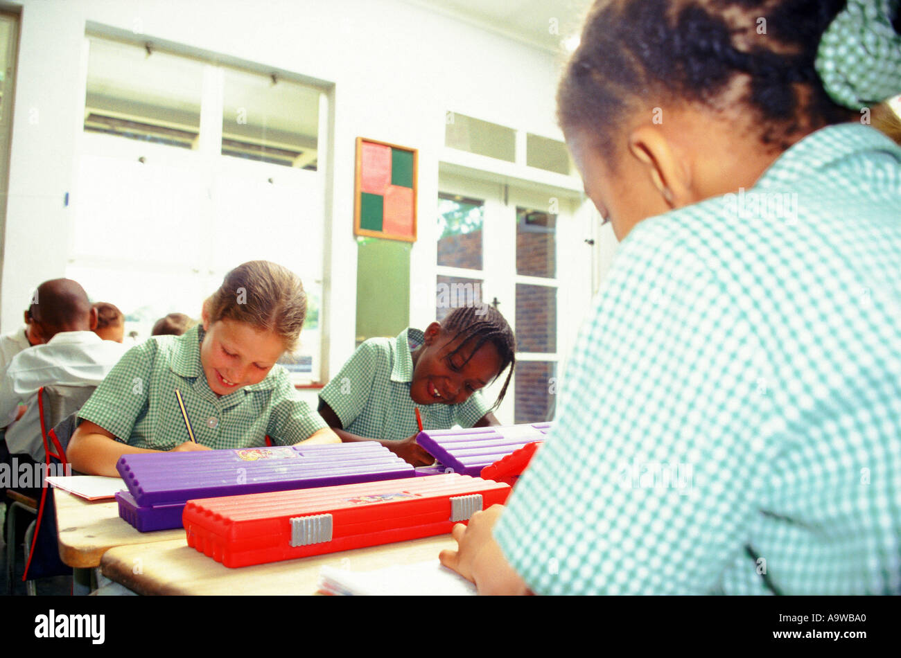 Multicultural school children in classroom Johannesburg Gauteng South ...