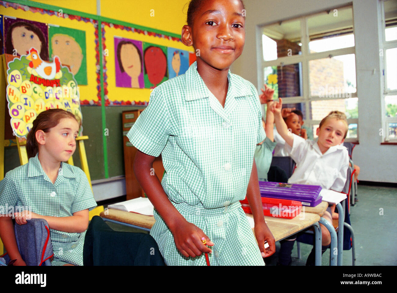 Multicultural school children in classroom Johannesburg Gauteng South ...