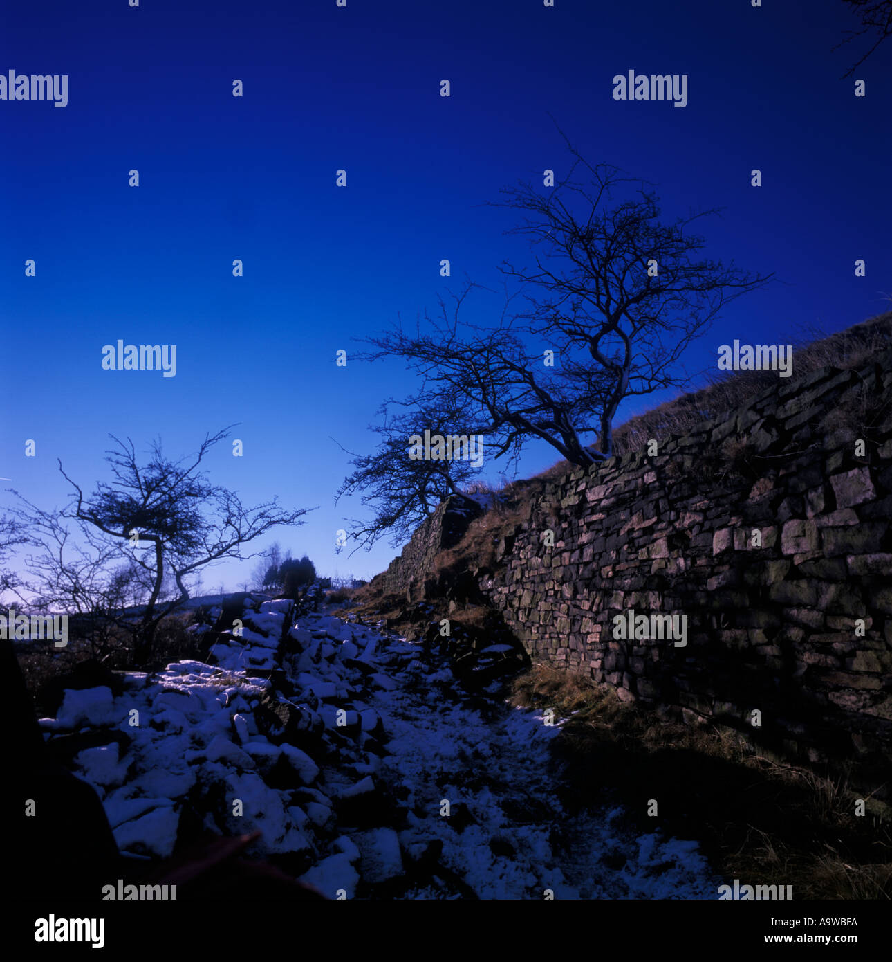Old C18th packhorse route in the Cheesden Valley Rochdale Lancashire ...