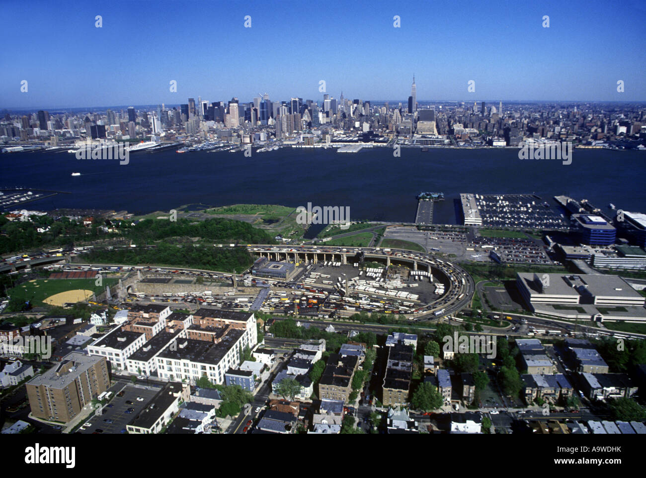 AERIAL LINCOLN TUNNEL HUDSON RIVER NEW JERSEY USA Stock Photo - Alamy