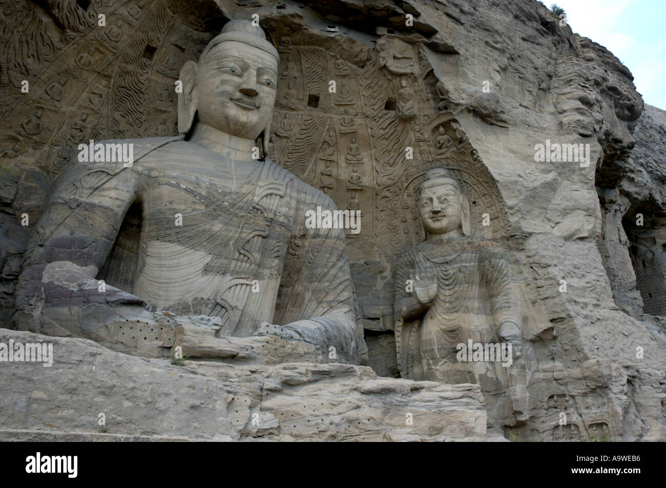 China Shanxi Yungang Shiku Caves Near Datong Two Giants Buddha Statues ...