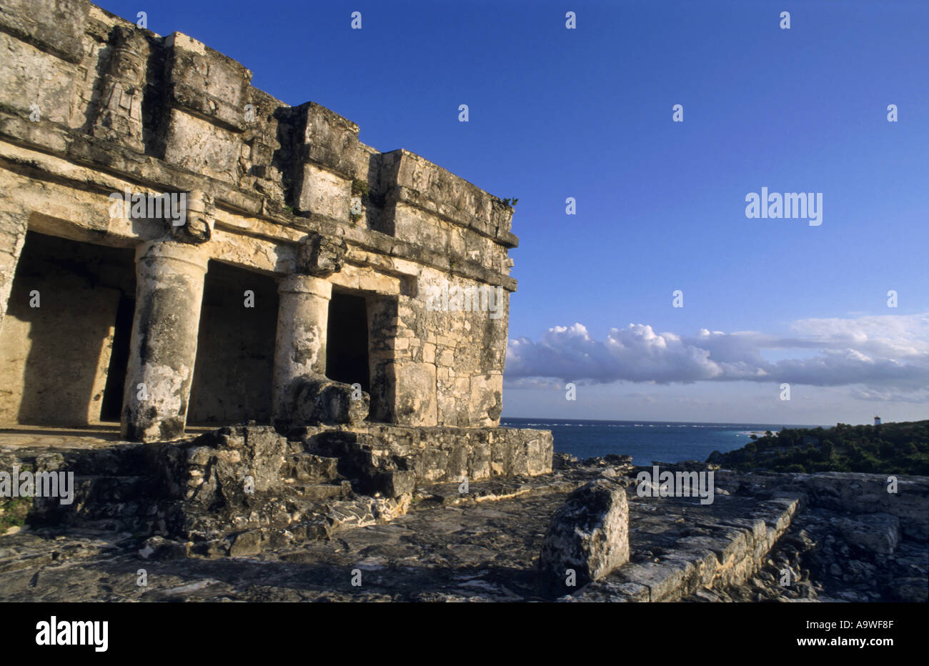 Tulum - El Castillo Pyramid, a Mayan ruin overlooking the Caribbean Sea ...