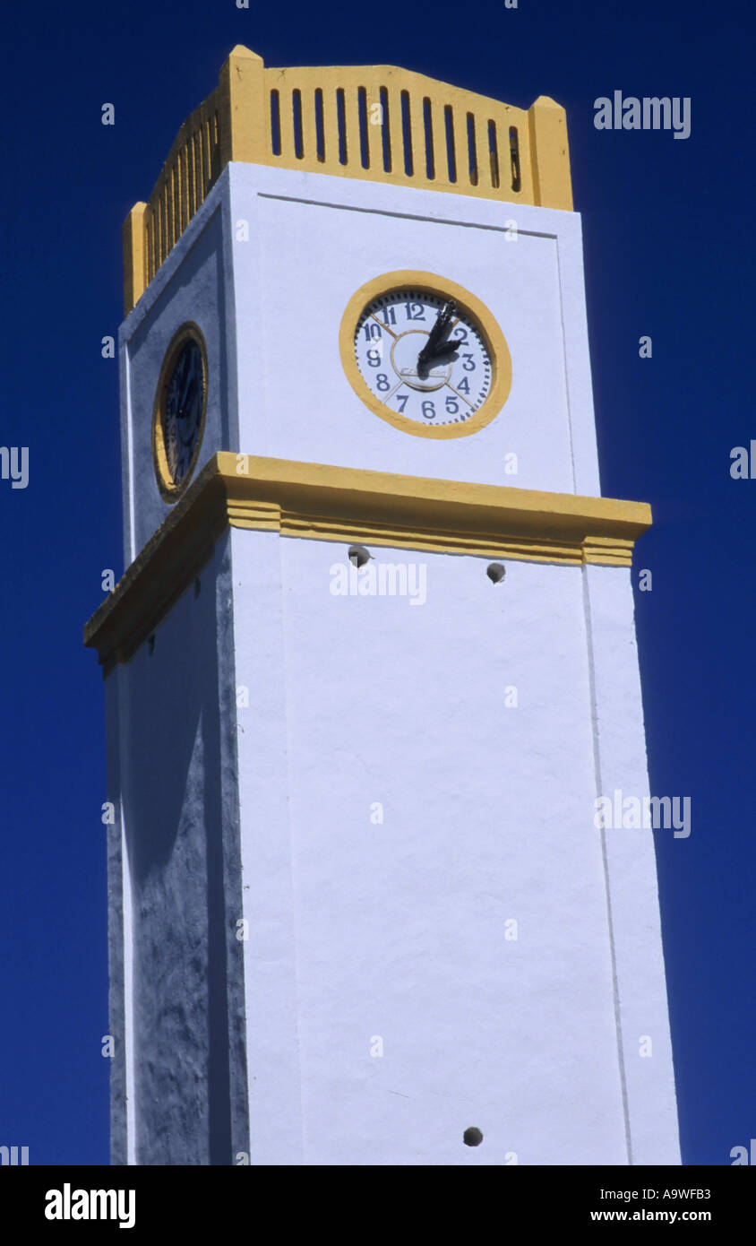 Mexico Yucatan State Cozumel Island White Clock Tower Stock Photo - Alamy