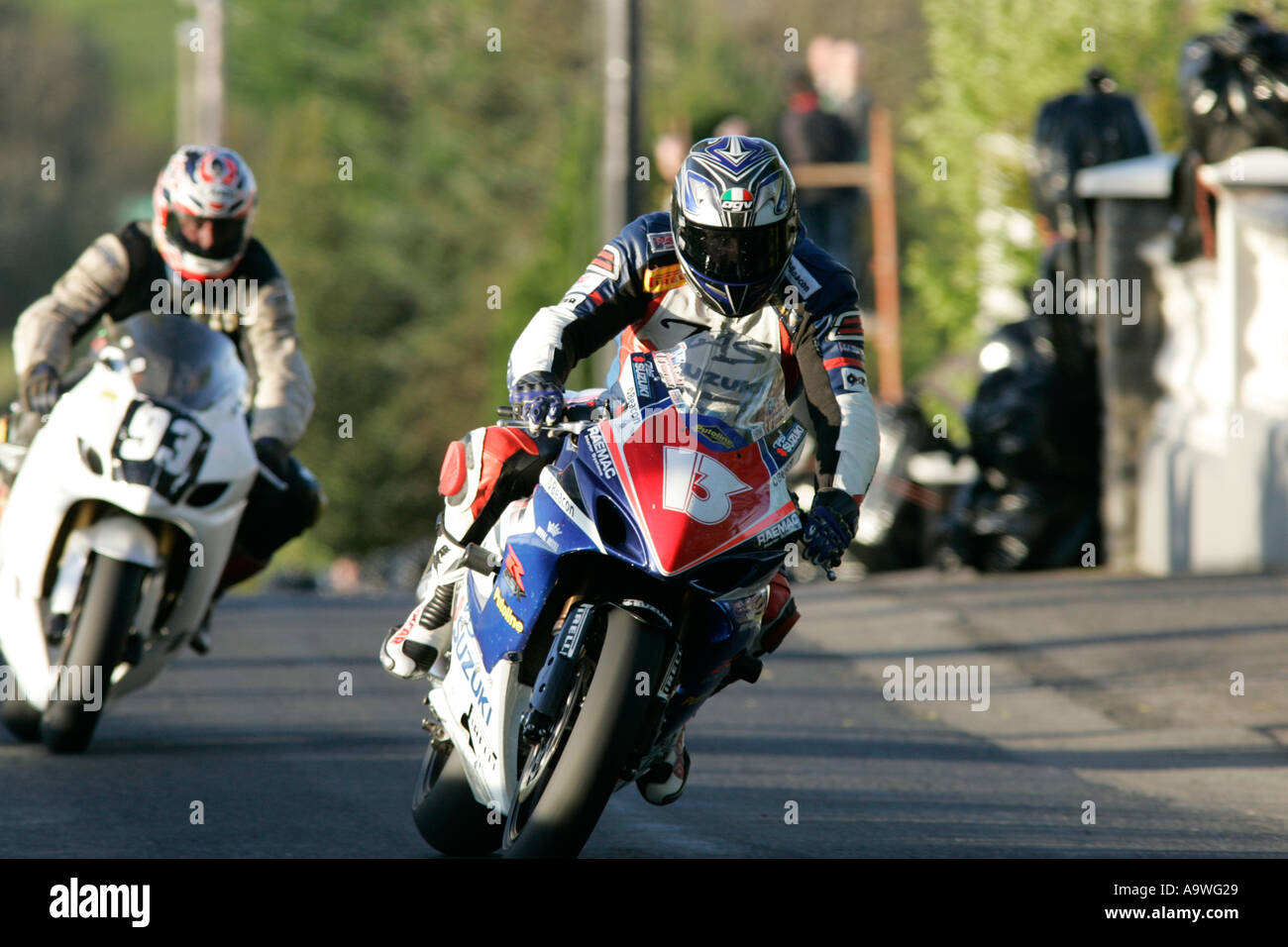 Adrian Archibald 13 on his TAS Suzuki leads Paul Cranston 93 on his ...