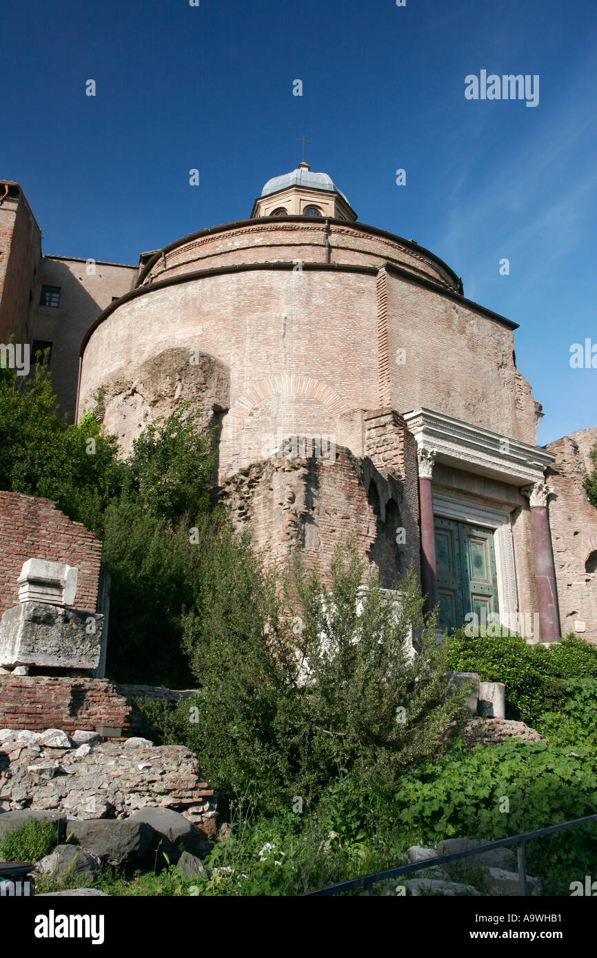 The Temple of Romulus in the Roman Forum in Rome Italy Stock Photo - Alamy