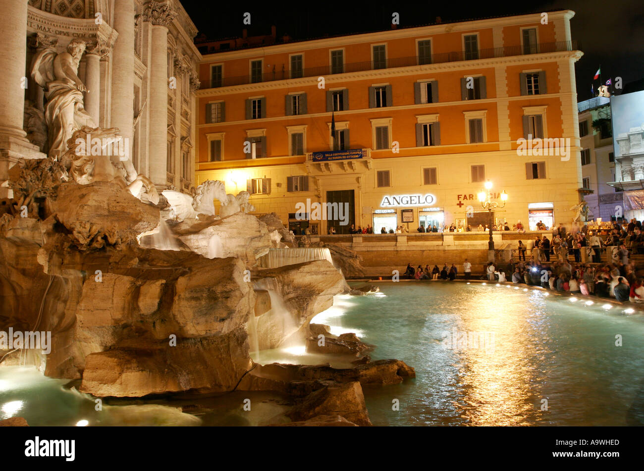 Trevi fountain by night hi-res stock photography and images - Alamy
