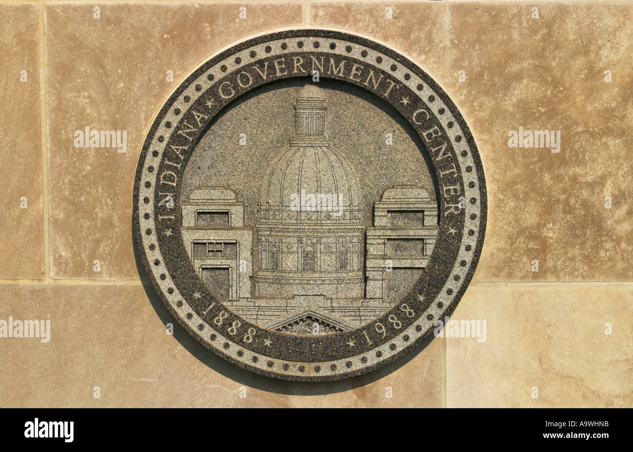 INDIANA Indianapolis Circular plaque for Indiana Government Center ...