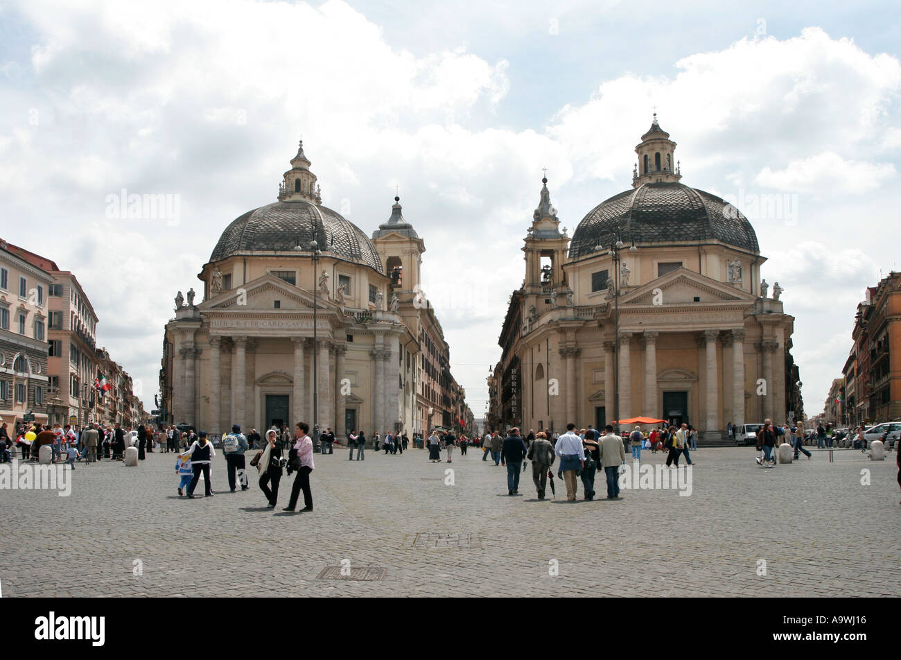 Santa Maria dei Miracoli and Santa Maria in Montesanto churches in Rome ...
