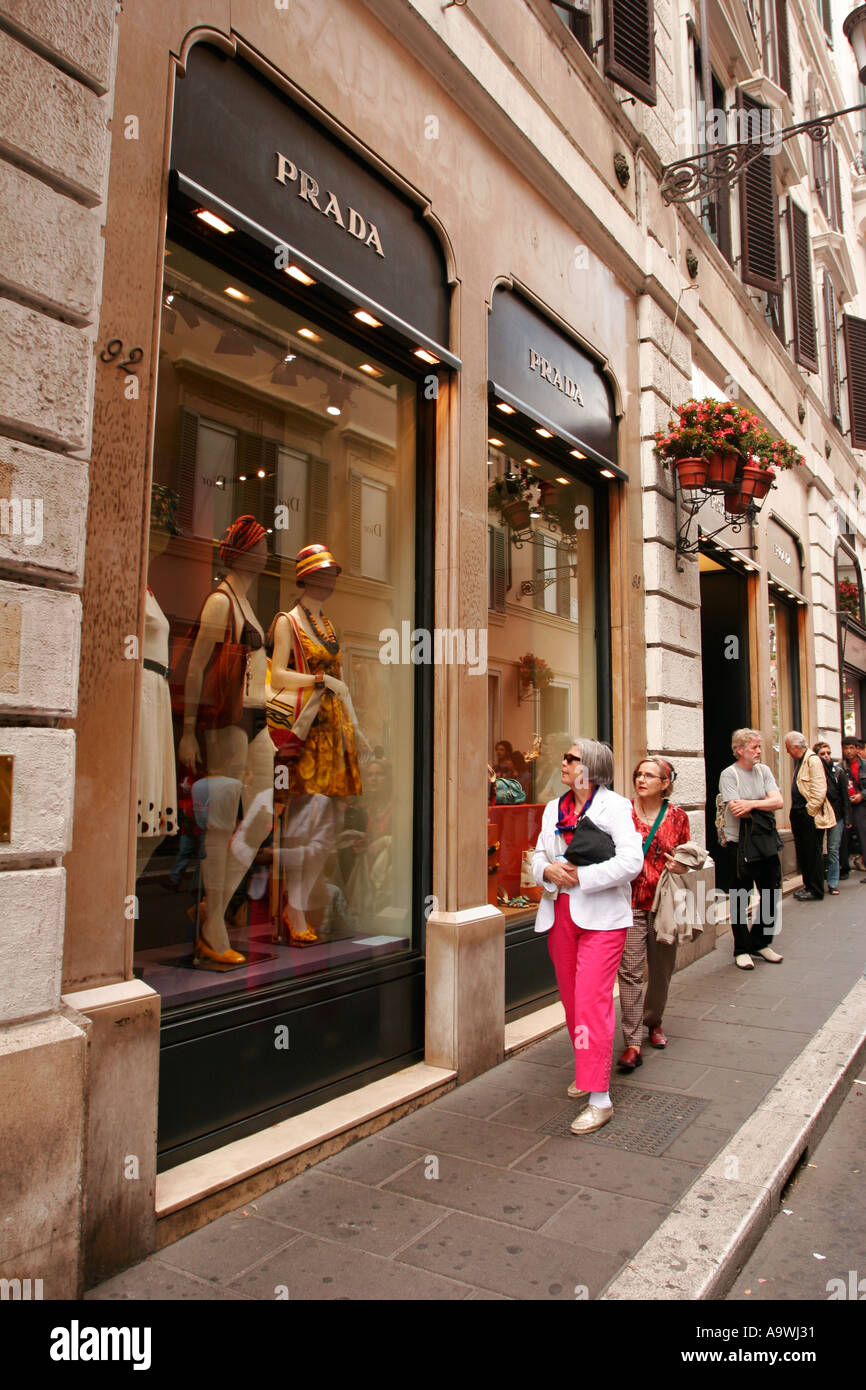 Prada shop in Rome Italy Stock Photo - Alamy