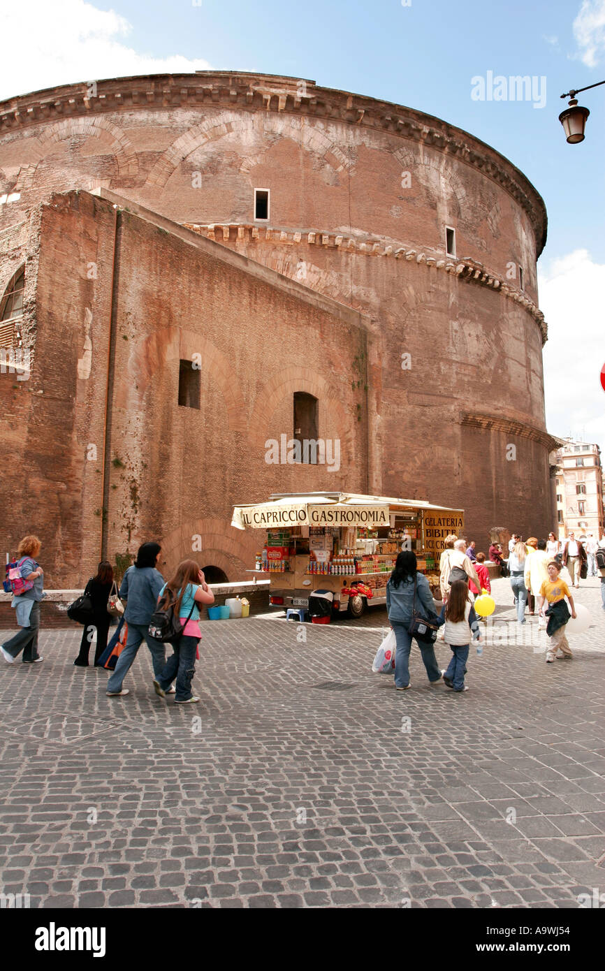 The Piazza della Minerva and rear of the Pantheon in Rome Italy Stock ...
