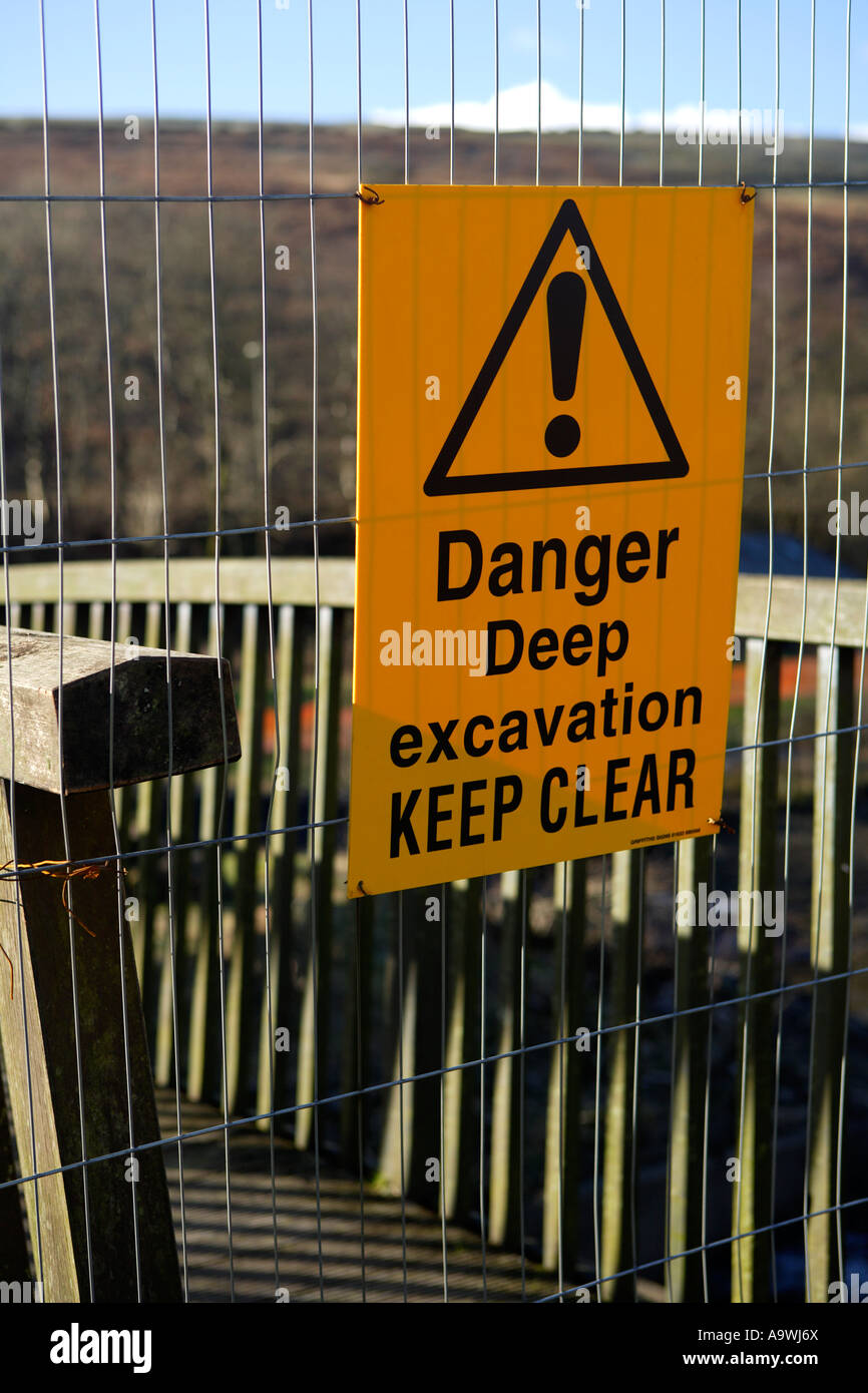 Danger sign, Cwm Darren Park, Bargoed, South Wales Stock Photo - Alamy