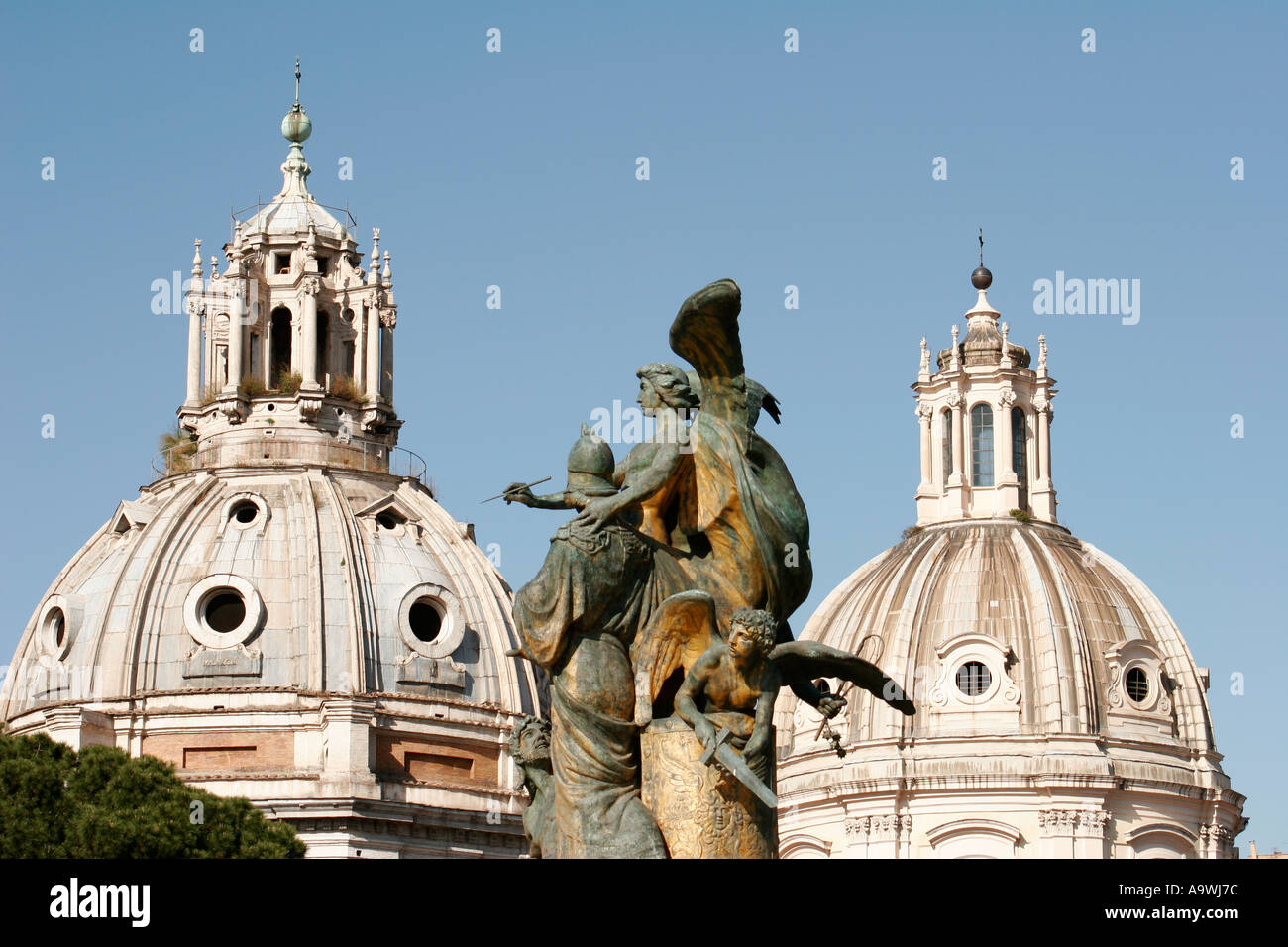 San Marco church dome from the Victor Emmanuel monument in Rome Italy ...