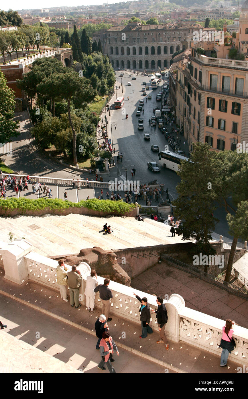 The steps of the Cordonata at the Capitoline Museums with the Teatro di ...