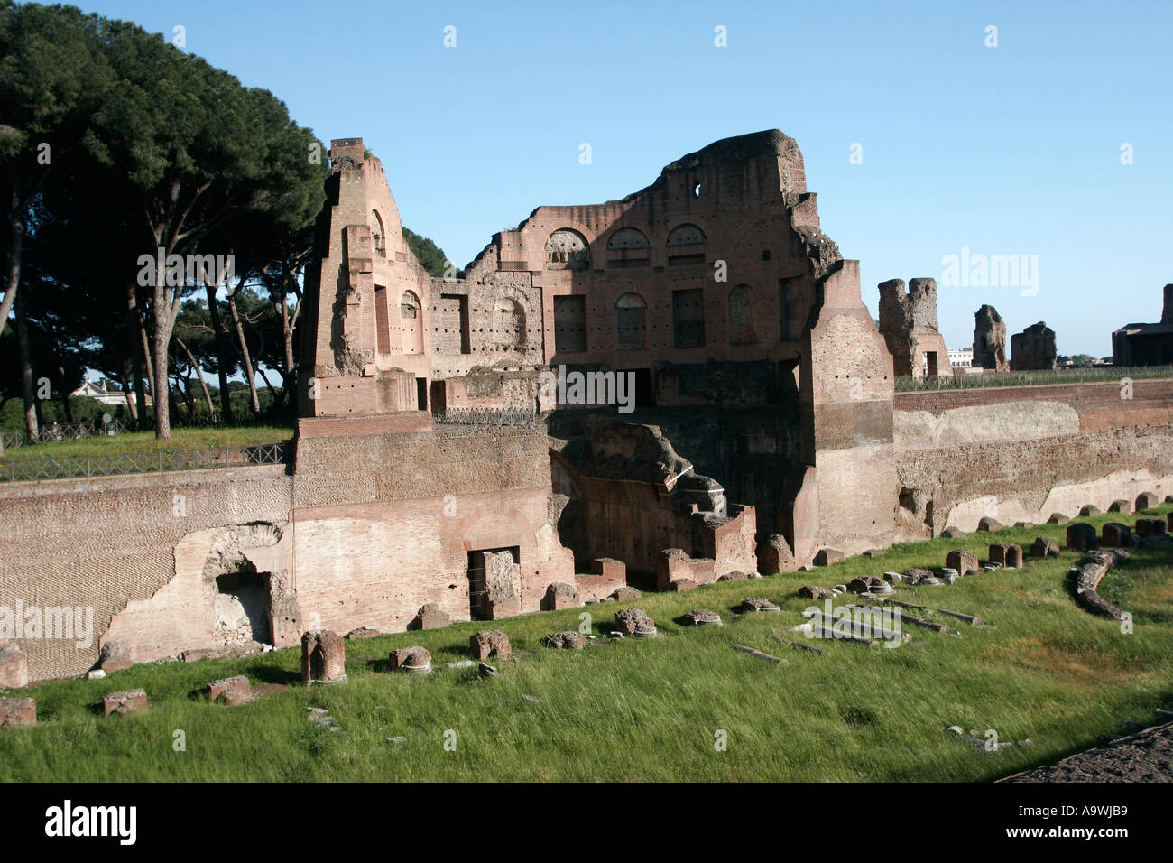 The exedra of the Stadium in The Palatine in Rome Italy Stock Photo - Alamy