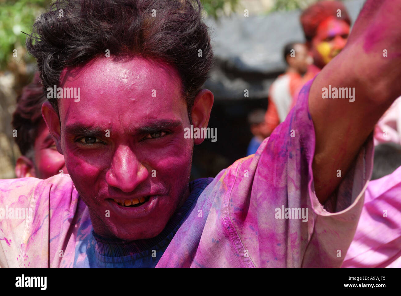 Holi religious Hindu festival where powder paint is thrown over ...