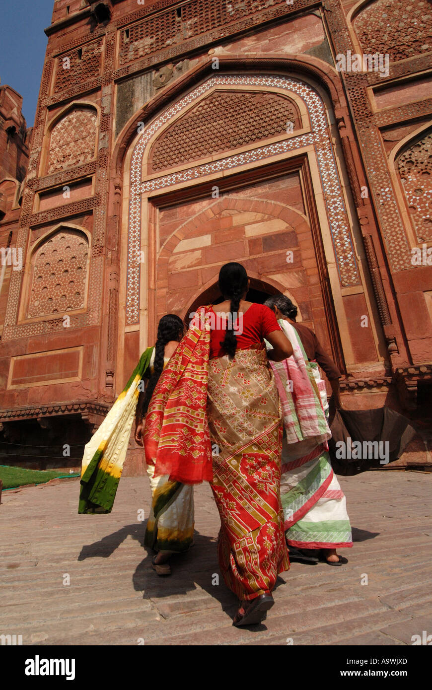 3 Women inside Agra fort Uttar Pradesh India Stock Photo - Alamy