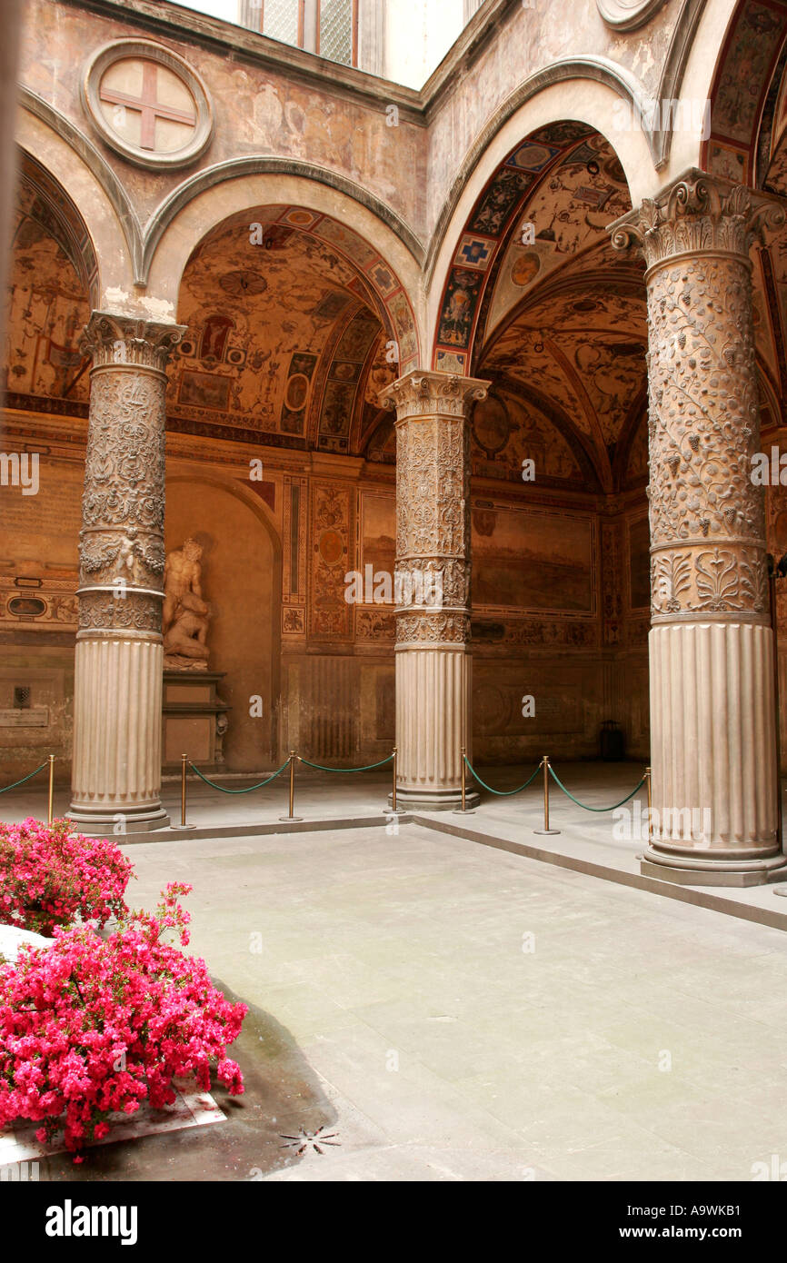 Courtyard in the Palazzo Vecchio in Florence Italy Stock Photo - Alamy