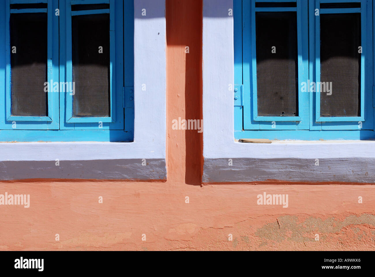 Windows on a house in Rajasthan India Stock Photo - Alamy