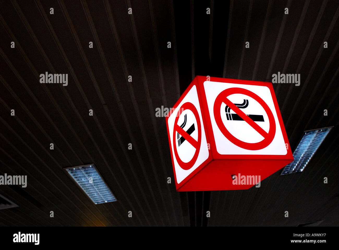 No smoking signs Seeb International airport Muscat Oman Stock Photo - Alamy