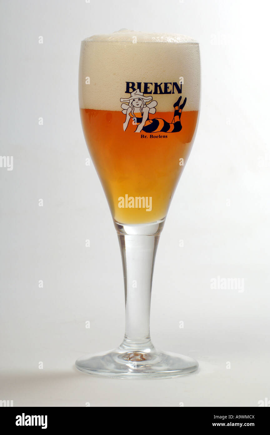 Glass of Bieken beer Brouwerij Boelens Belgium Stock Photo - Alamy