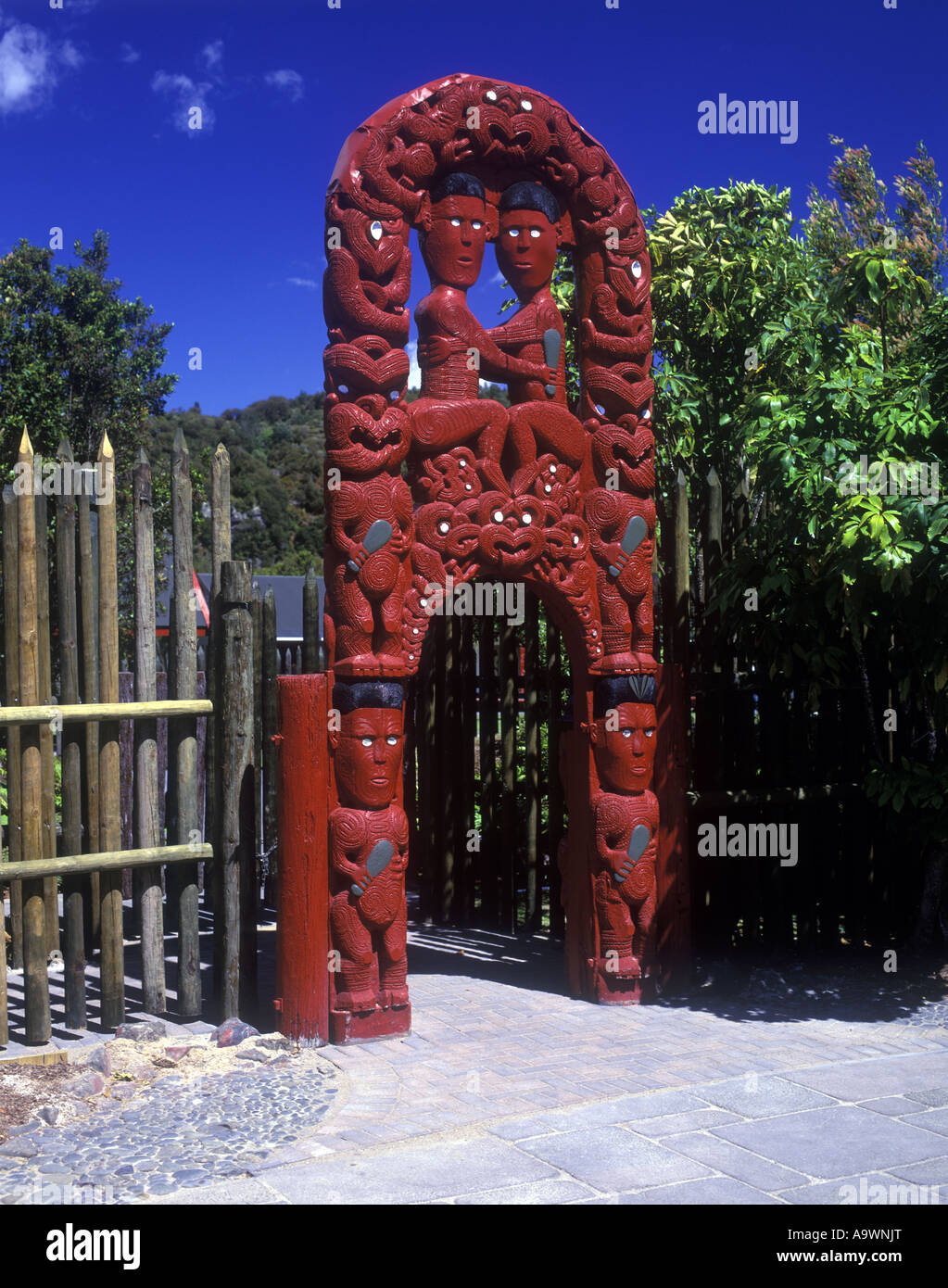 MAORI GATEWAY WHAKAREWAREWA ROTORUA NORTH ISLAND NEW ZEALAND Stock ...