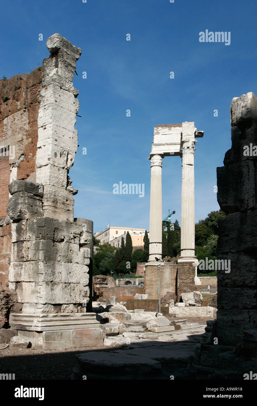 Temple of Apollo beside the Teatro Marcello Rome Italy Stock Photo - Alamy