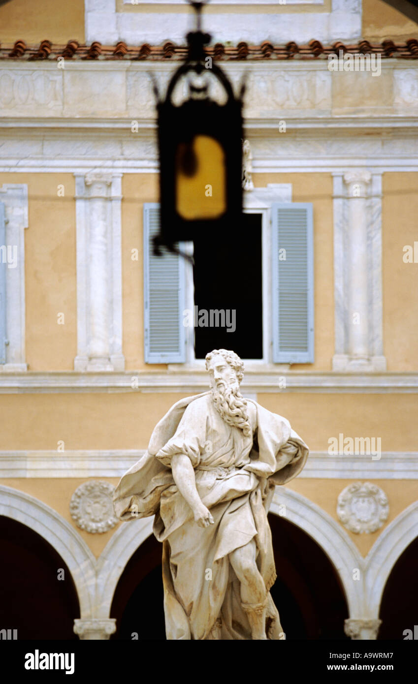 Italy, Tuscany, statue in front of renaissance building, Pisa Tuscany ...