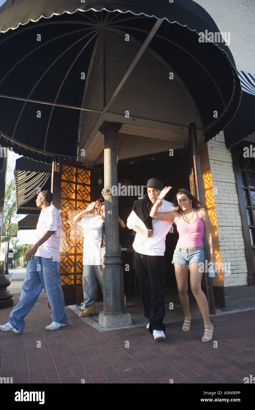 Friends leaving bar hi-res stock photography and images - Alamy