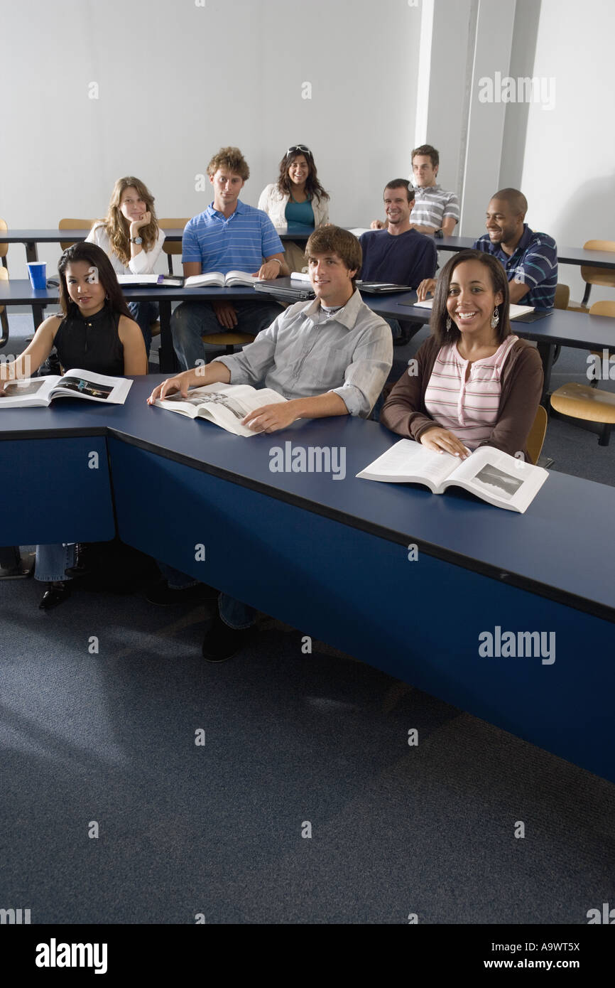 Portrait of students sitting in the classroom Stock Photo - Alamy