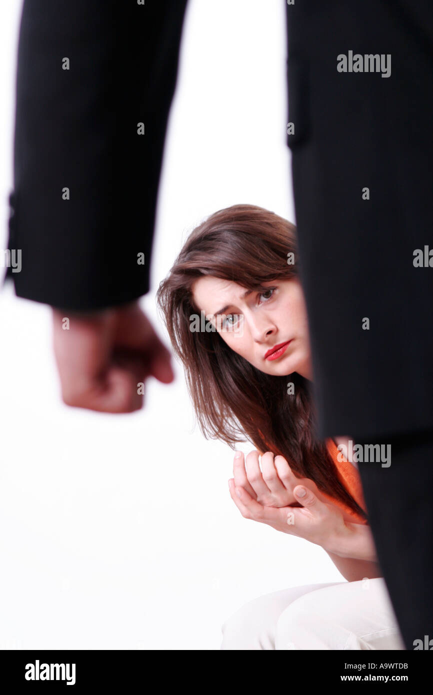 Couple domestic violence abuse threaten Stock Photo - Alamy