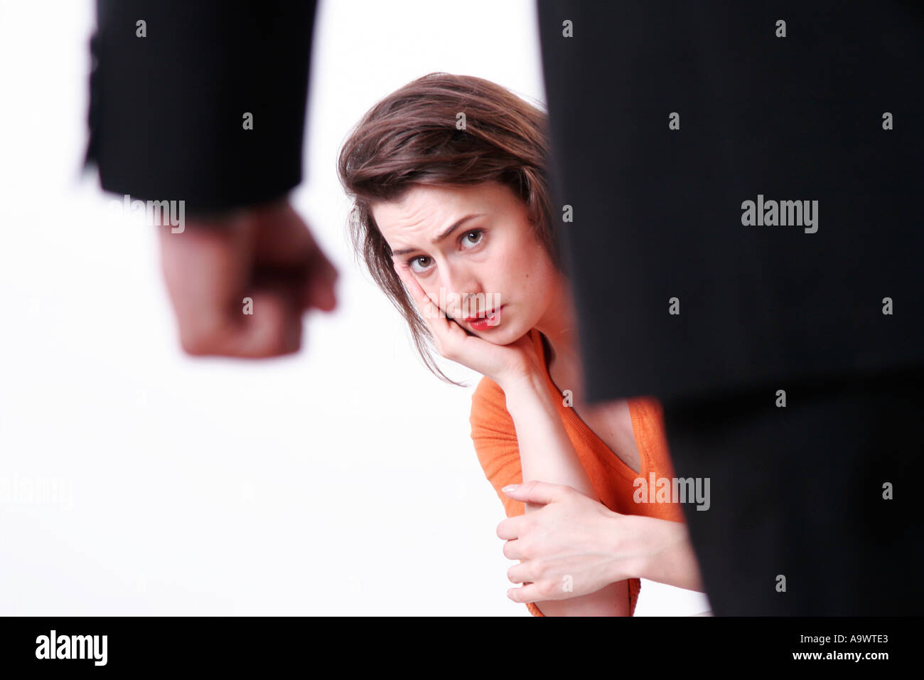 Couple domestic violence abuse threaten Stock Photo - Alamy
