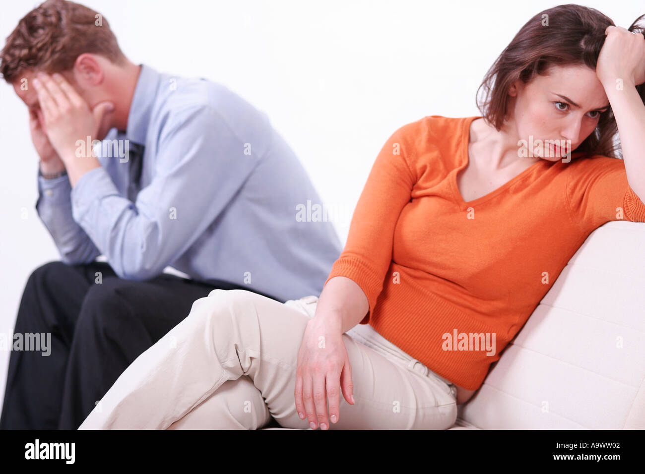 Young couple not communicating after an argument Stock Photo - Alamy