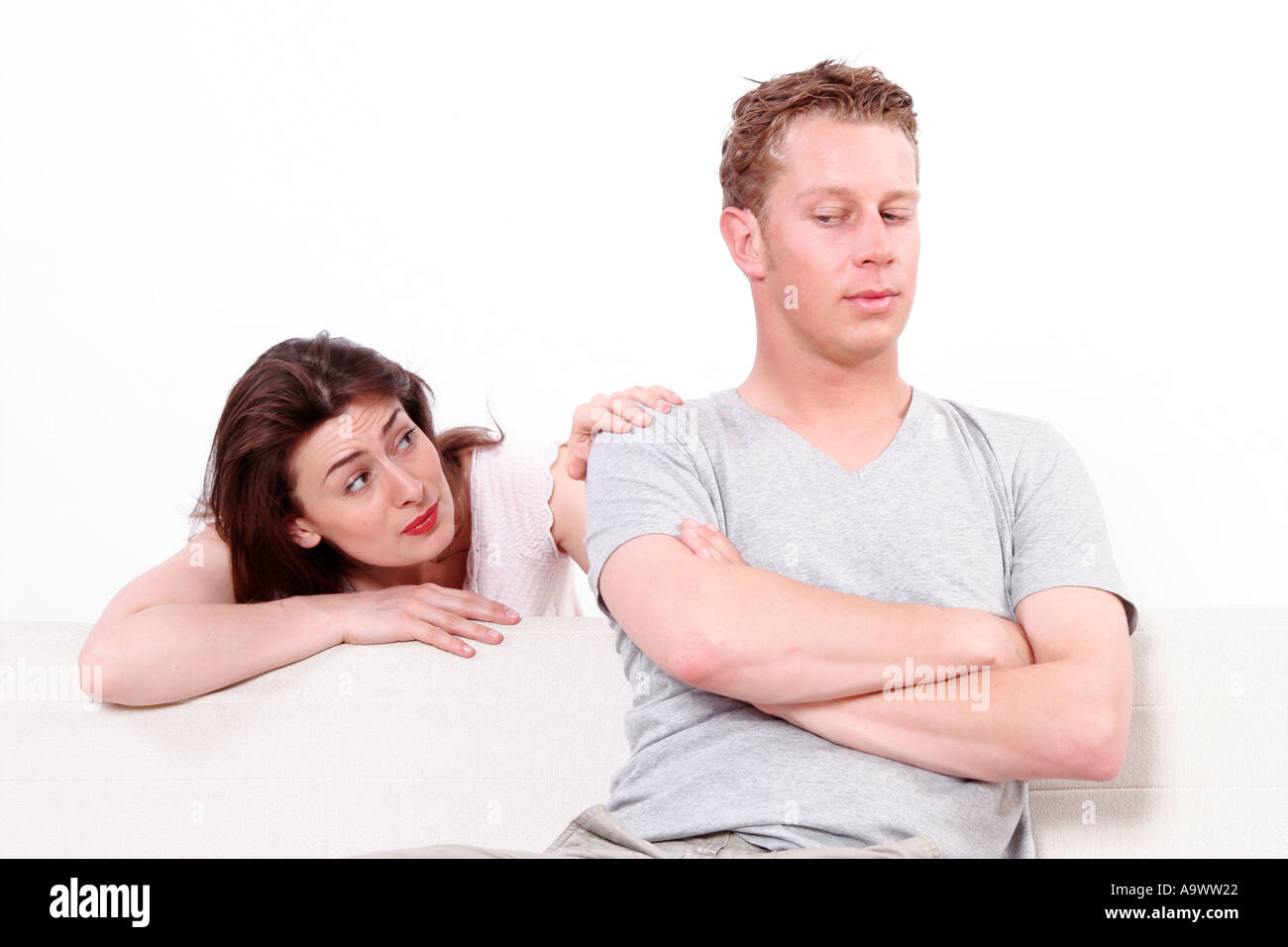 Young couple not communicating after an argument Stock Photo - Alamy