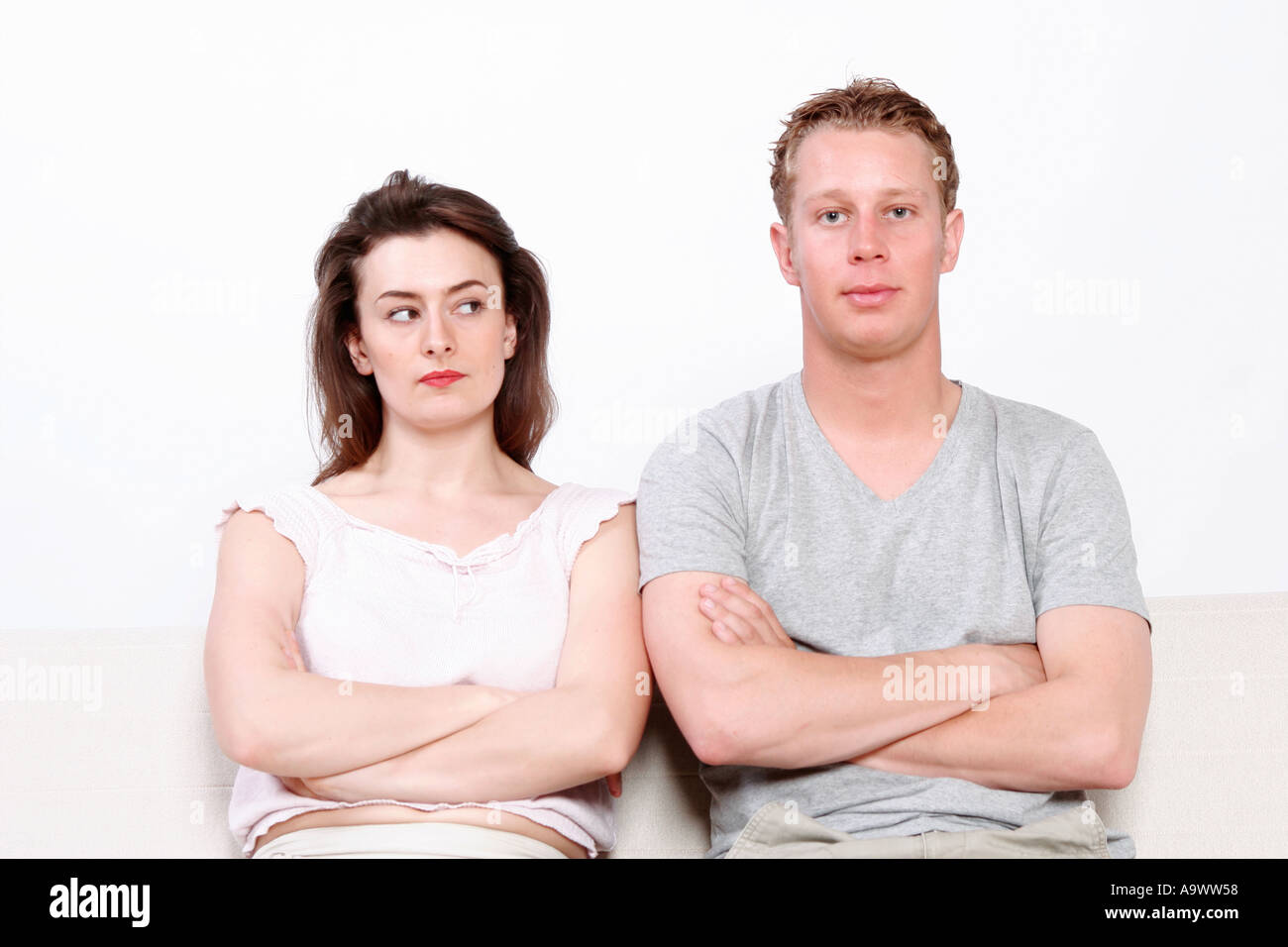 Young couple not communicating after an argument Stock Photo - Alamy