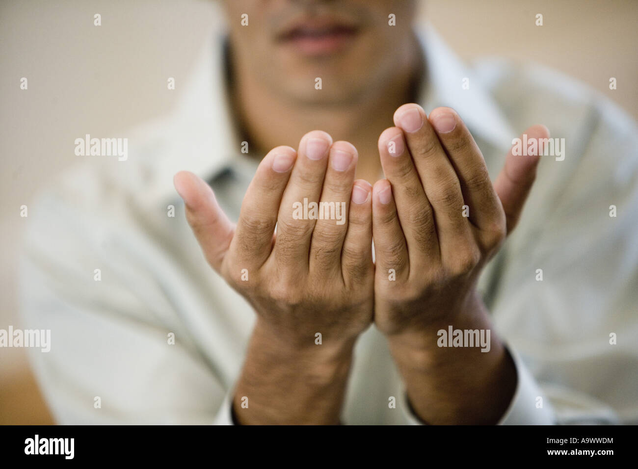 Close-up of cupped hands Stock Photo - Alamy